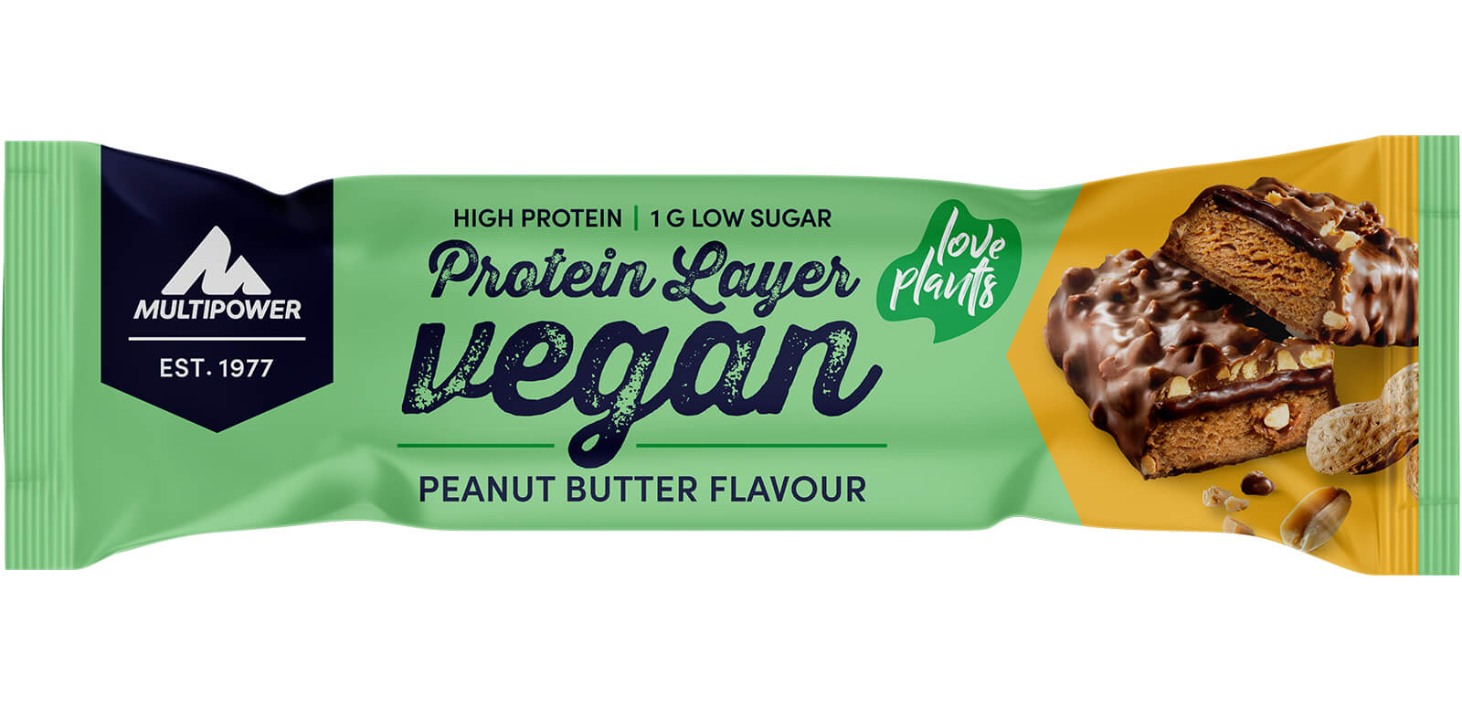 Baton Protein Layer Vegan 55g - Peanut Butter. Recosport
