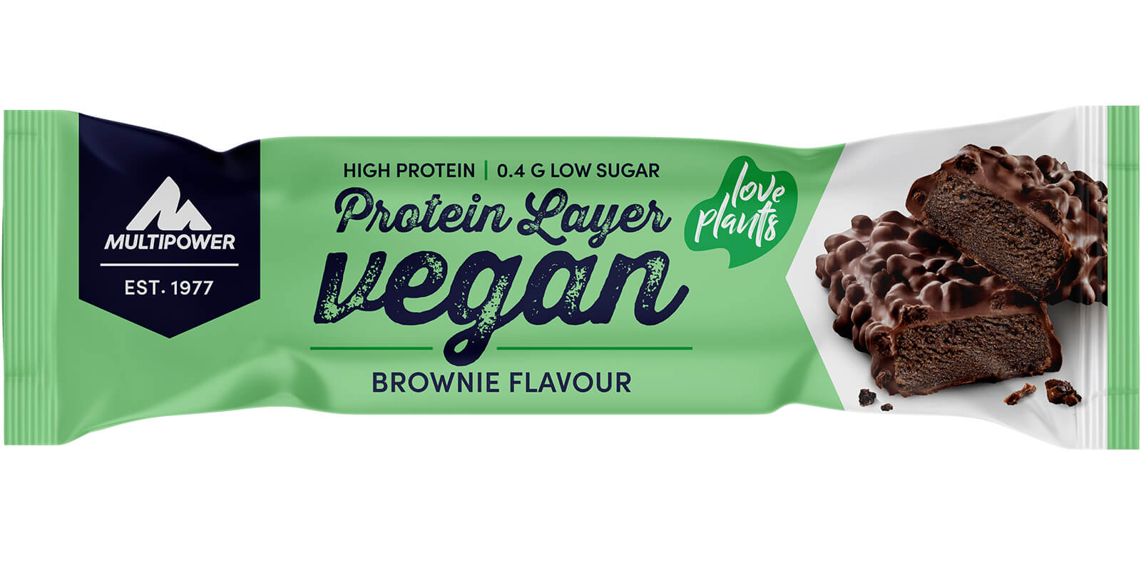 Baton Protein Layer Vegan 55g - Brownie. Recosport