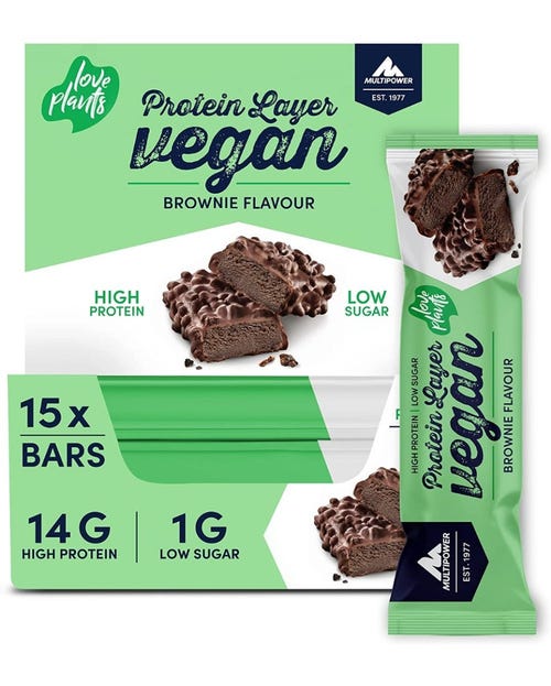 Baton Protein Layer Vegan 55g - Brownie. Recosport