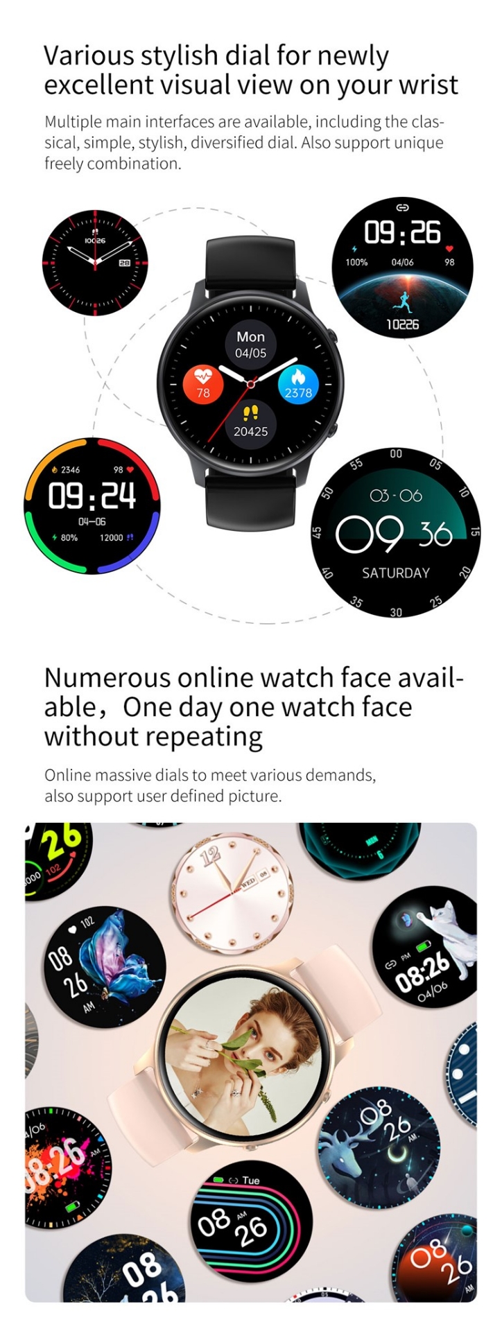 Ceas Smartwatch LW36 Negru. Recosport