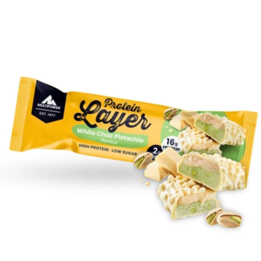 Baton Protein Layer 50g - White chocolate & Pistachio. Recosport